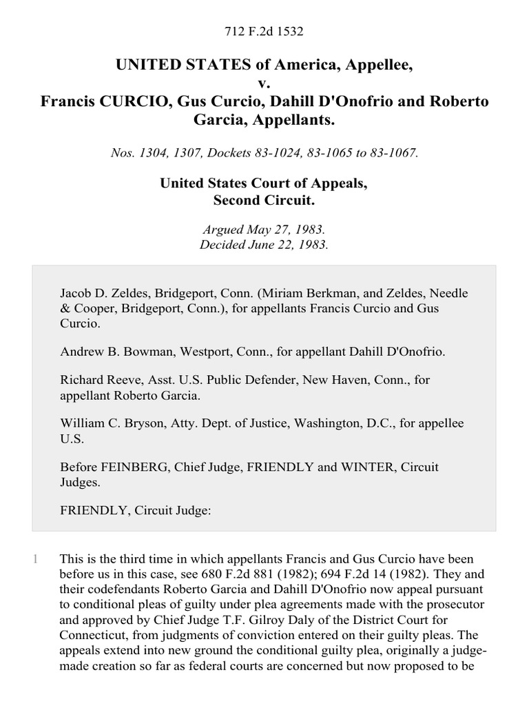 United States v. Francis Curcio, Gus Curcio, Dahill D'OnOfriO and ...