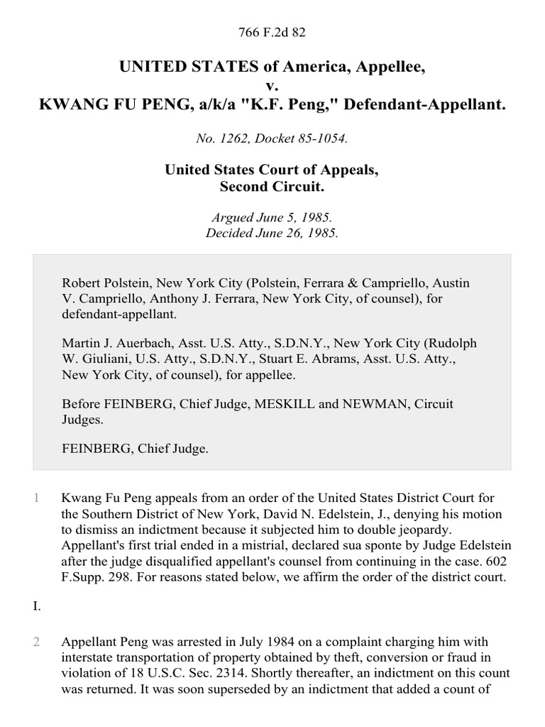 United States v. Kwang Fu Peng, A/K/A "K.f. Peng,", 766 F.2d 82, 2d Cir ...