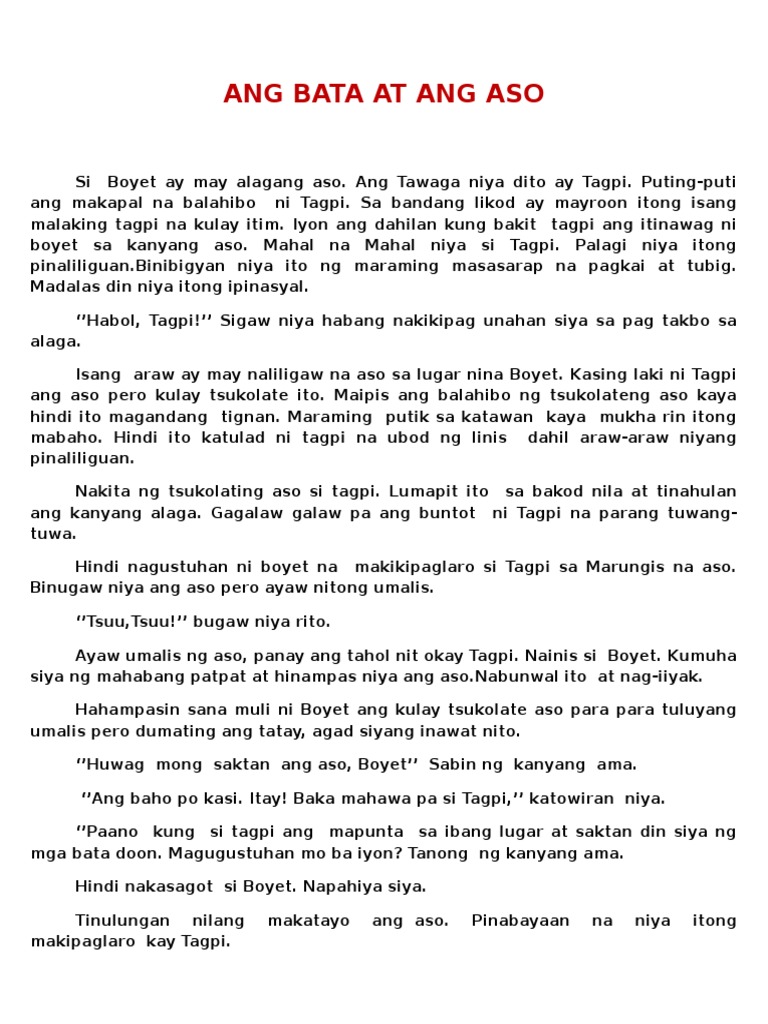 Ang Bata at Ang Aso | PDF