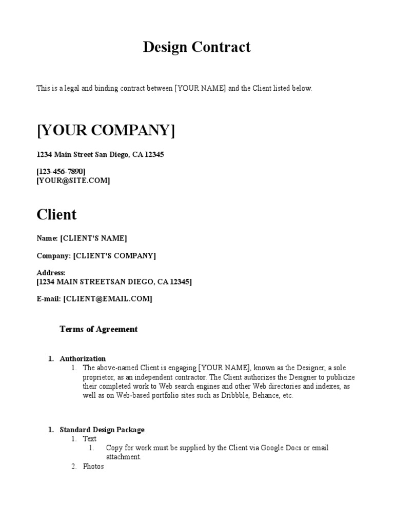 Design Contract | PDF | Indemnity | Web Search Engine