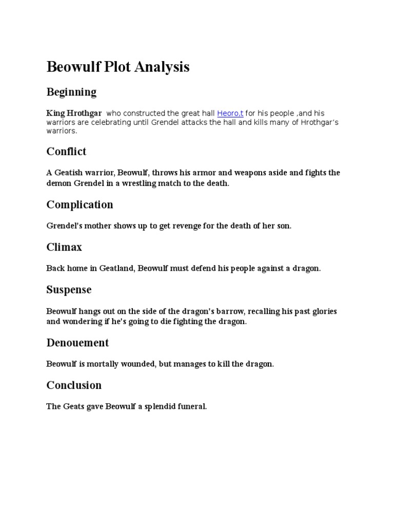 Beowulf Plot Analysis