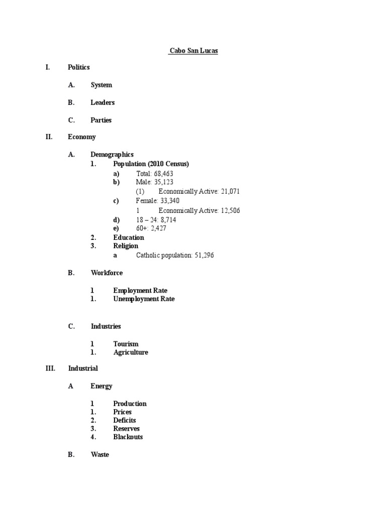 Outline For Cabo | PDF