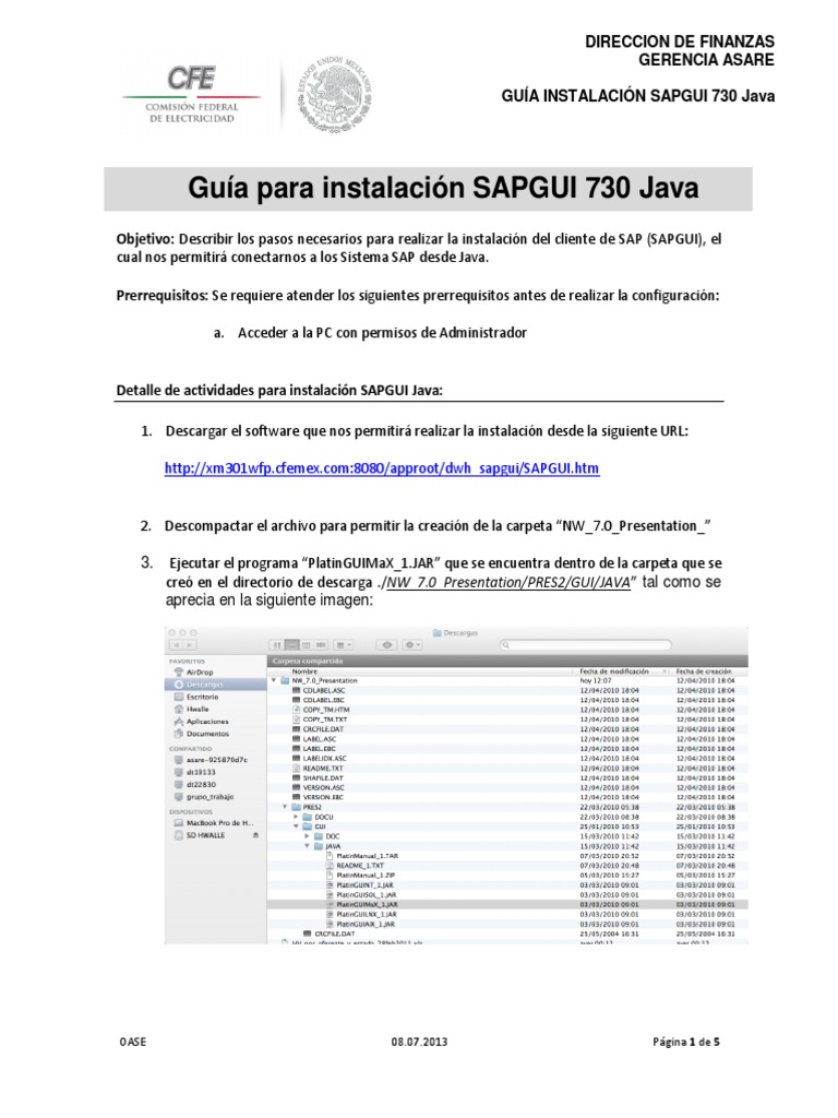 Guia para Instalacion SAPGUI 730 Java | PDF | Java (lenguaje de ...