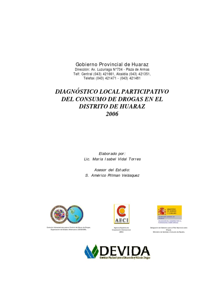 Diagnostico Final Huaraz Cicad | PDF | La dependencia de sustancias | Juventud