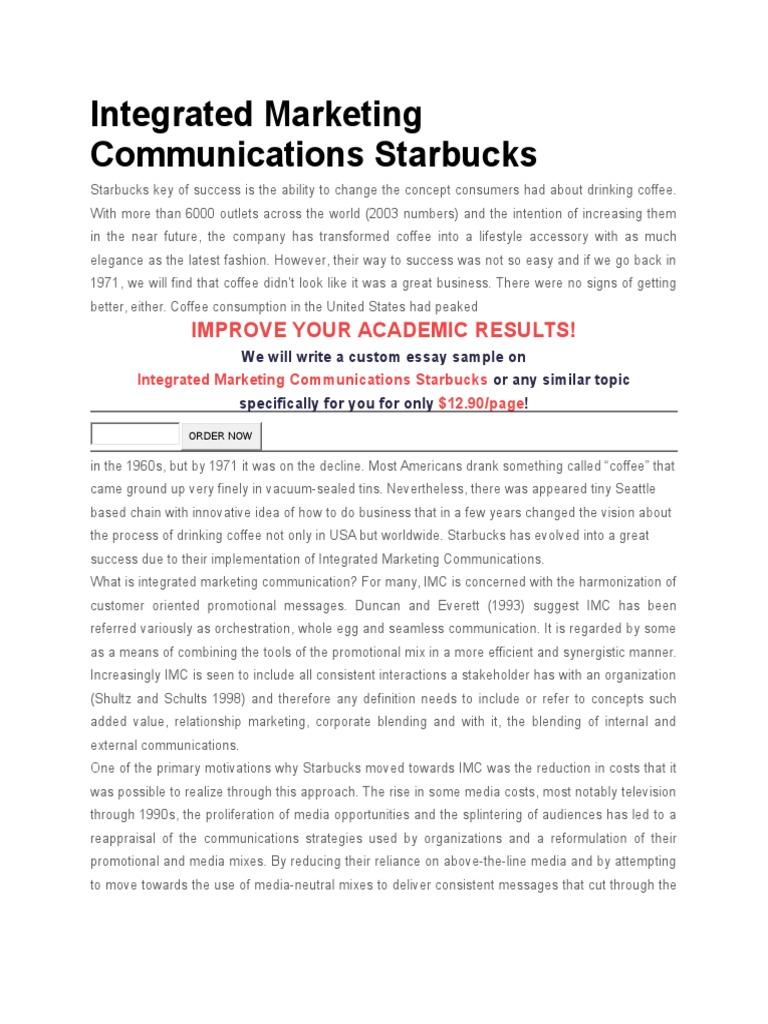 Starbucks' Success Through Integrated Marketing Communications ...