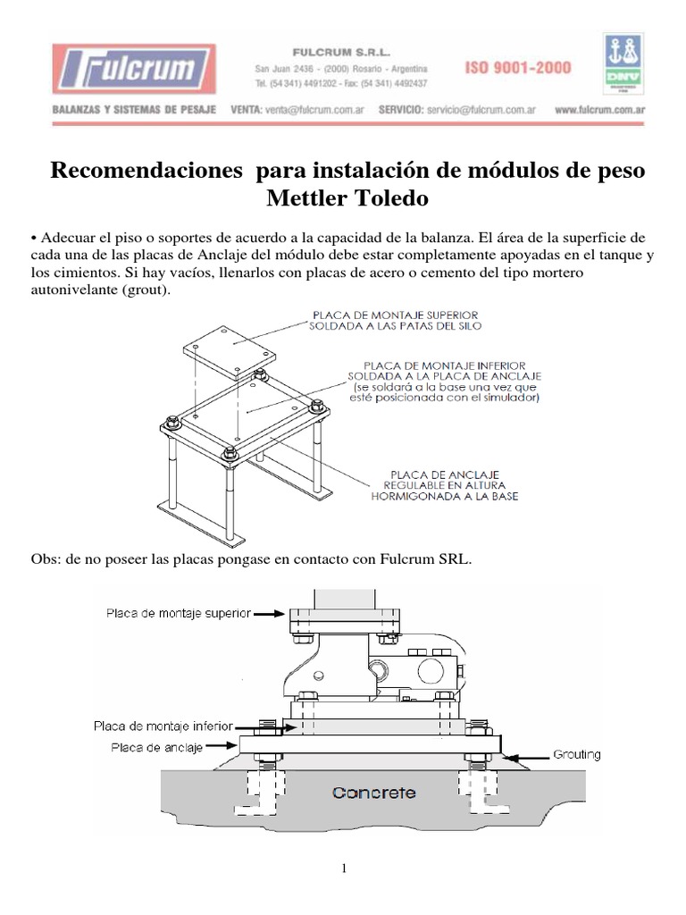 Recomendaciones para La Instalacion Módulos de Pesaje Rev 2 | PDF ... Recomendaciones para La Instalacion Módulos de Pesaje Rev 2 | PDF ...
