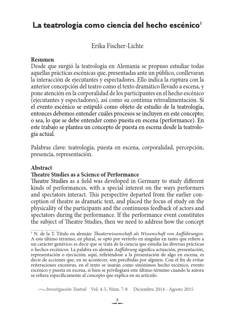 Teatrología y puesta en escena | PDF | Teatro | Percepción