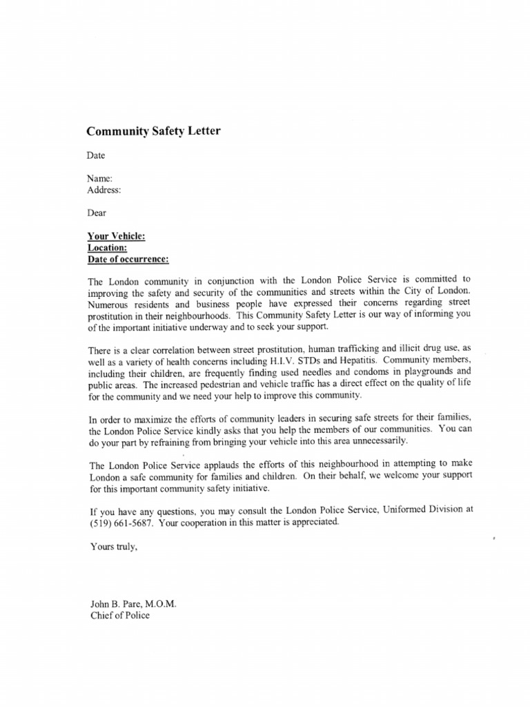 Community Safety Letter | PDF