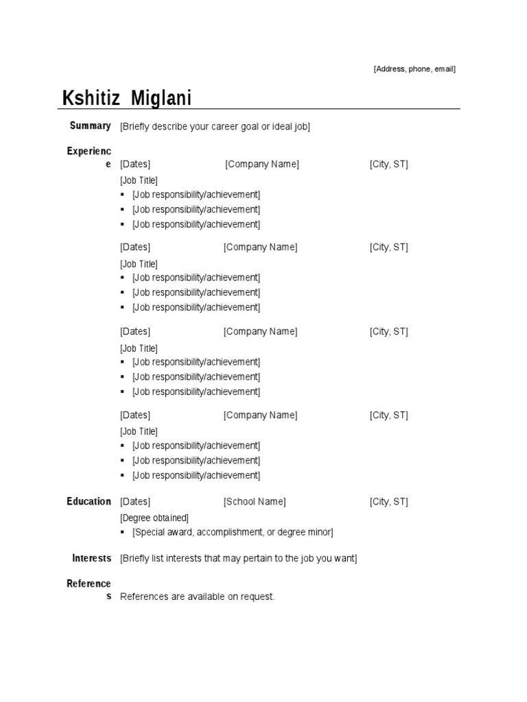 Kshitiz Miglani: Experienc e | PDF