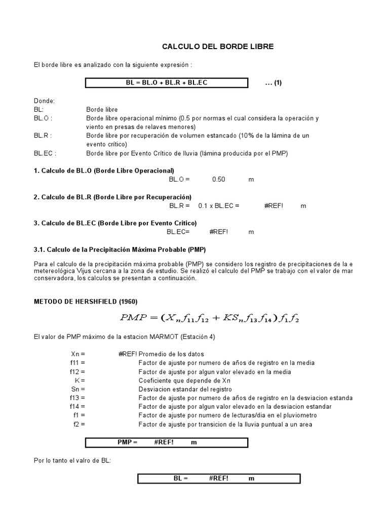 Calculo Del Borde Libre | PDF