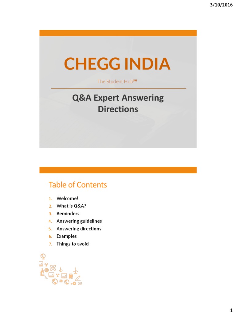 Guide to Providing Accurate and Helpful Answers on the Chegg Expert Q&A ...