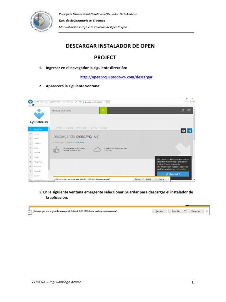 Descarga e Instalacion Open Project | PDF | Informática | Software