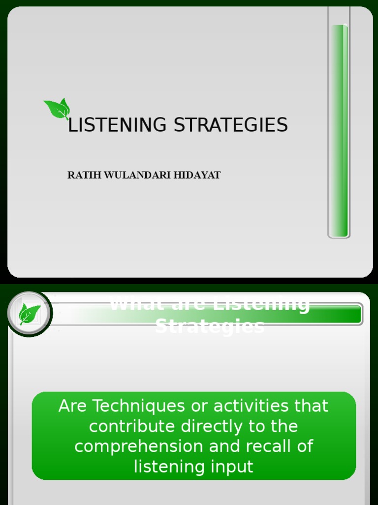 Understanding Listening Strategies: A Comprehensive Guide to Developing ...