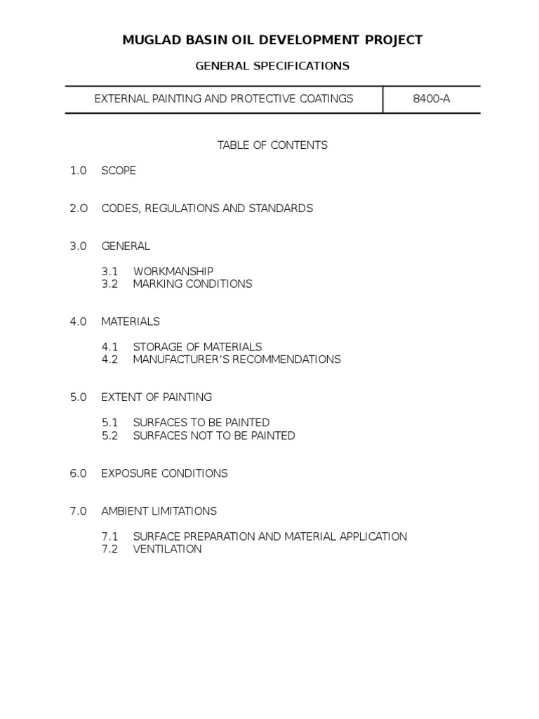 External Painting Specifications for Steel | PDF | Corrosion | Paint