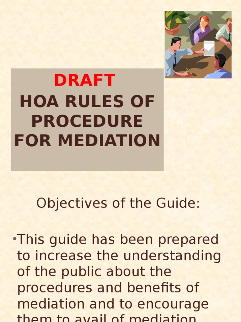 HOA Mediation Rules and Procedures | PDF | Settlement (Litigation ...