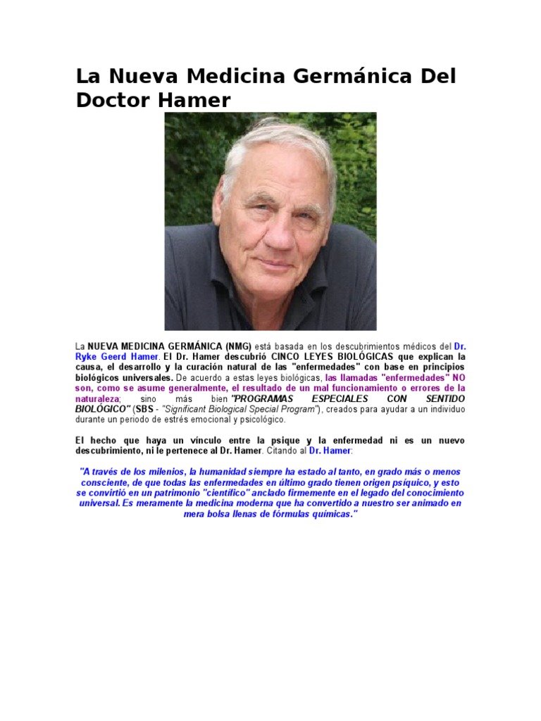 La Nueva Medicina Germánica Del Doctor Hamer | Cáncer | Ciencia