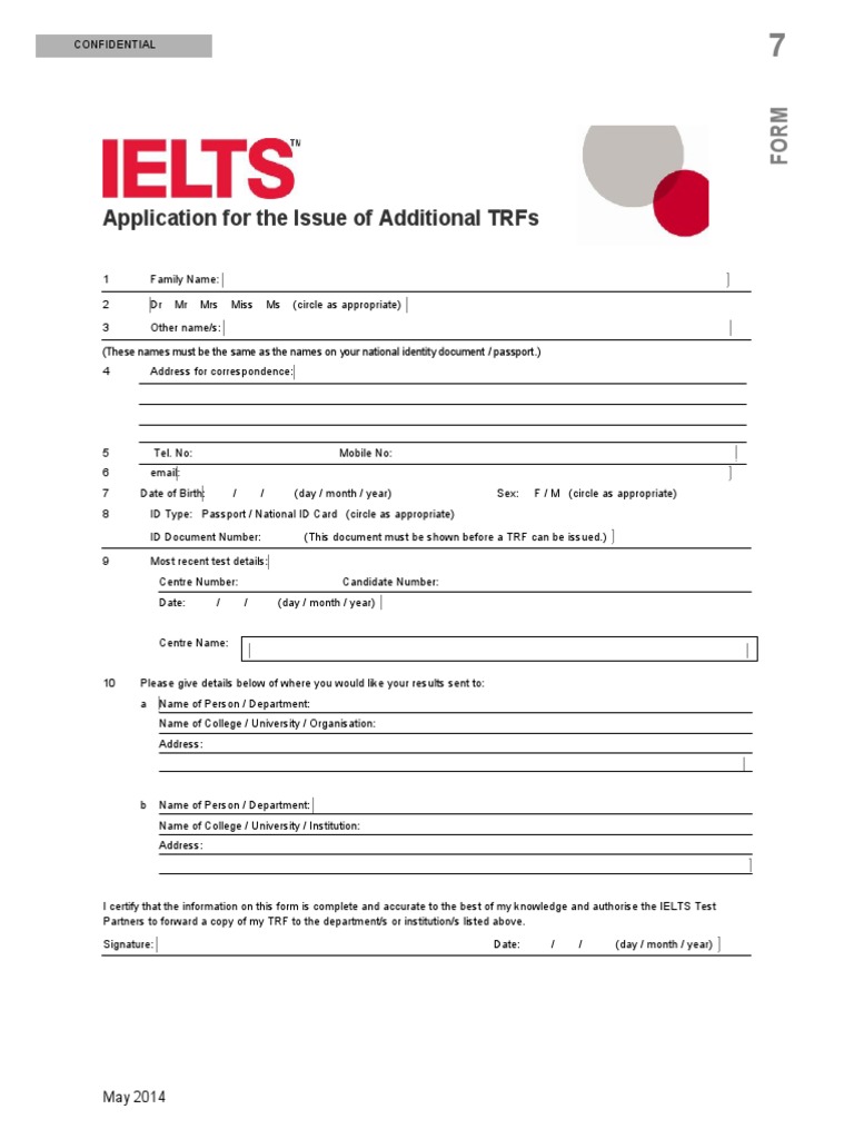 Additional TRF Request Form | PDF