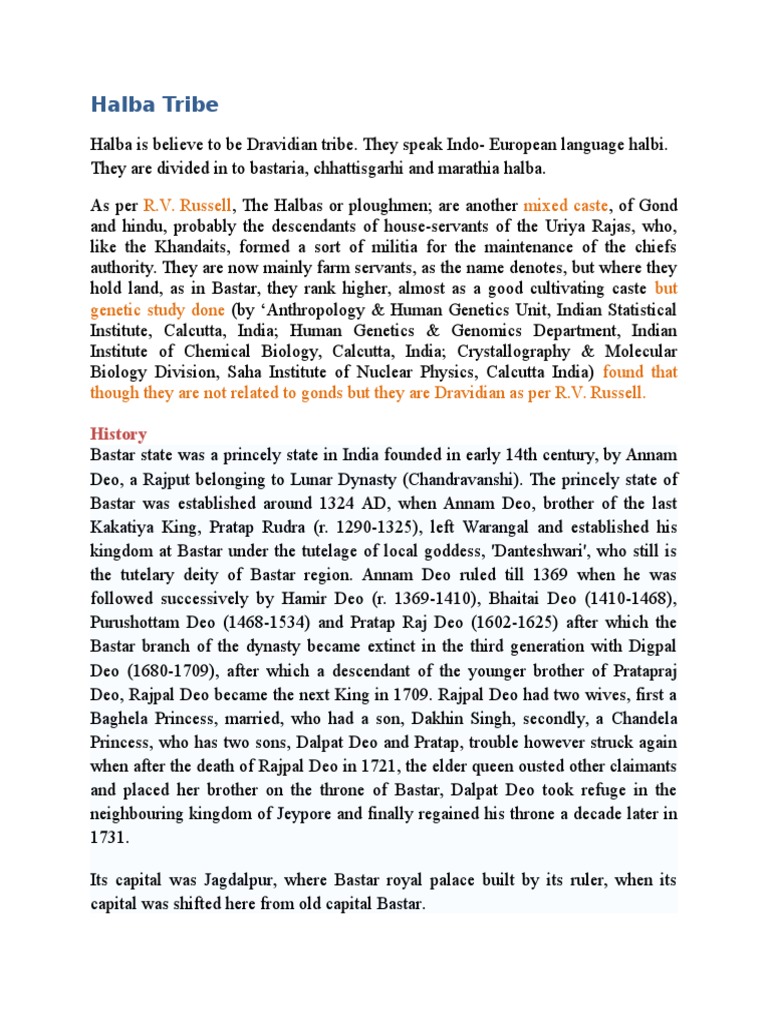 Halba Tribe | PDF | South Asia | Religion And Belief