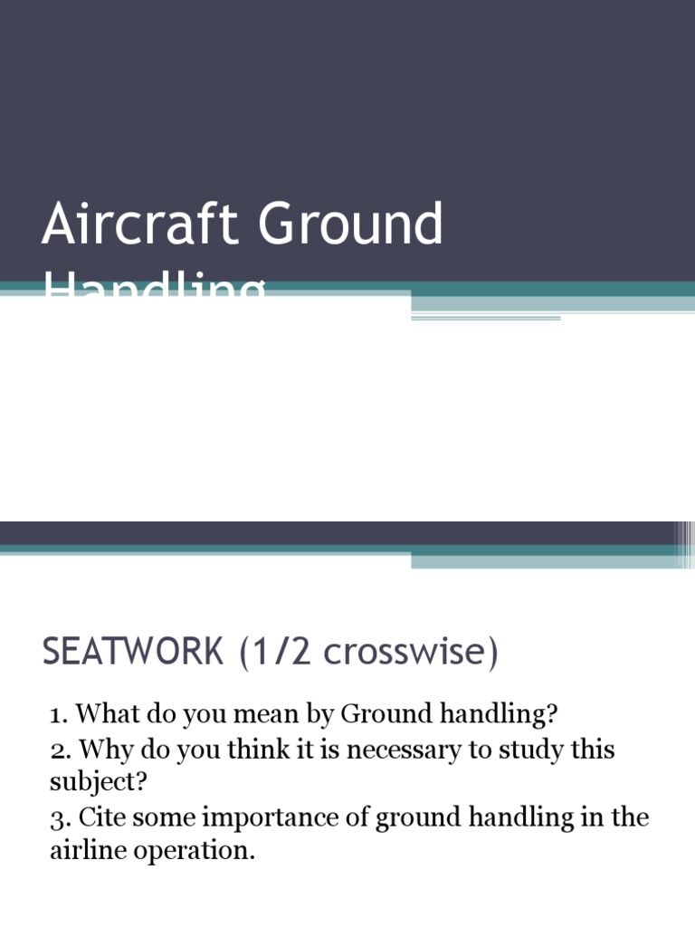 Overview of Aircraft Ground Handling | PDF | Aviation | Aerospace ...