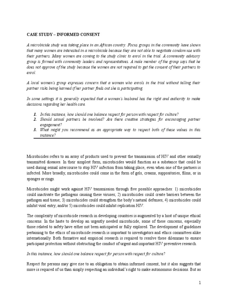 Case Study - Informed Consent | PDF | Informed Consent | Medicine