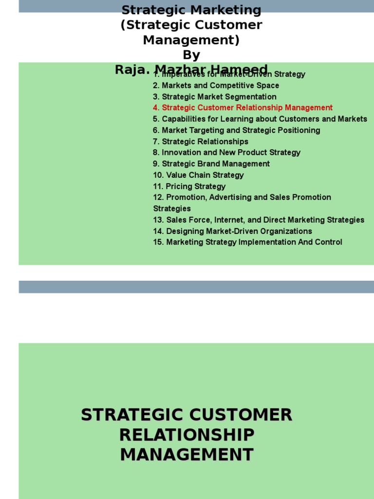 Strategic Customer Relationship Management | PDF | Strategic Management ...