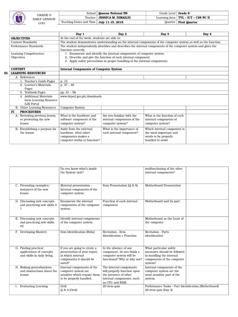New Format of DLL June 2016 Meeting Present | PDF | Educational ...