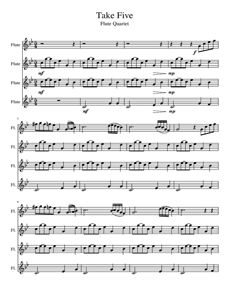 Take Five: Flute Quartet | PDF | Foreign Language Studies