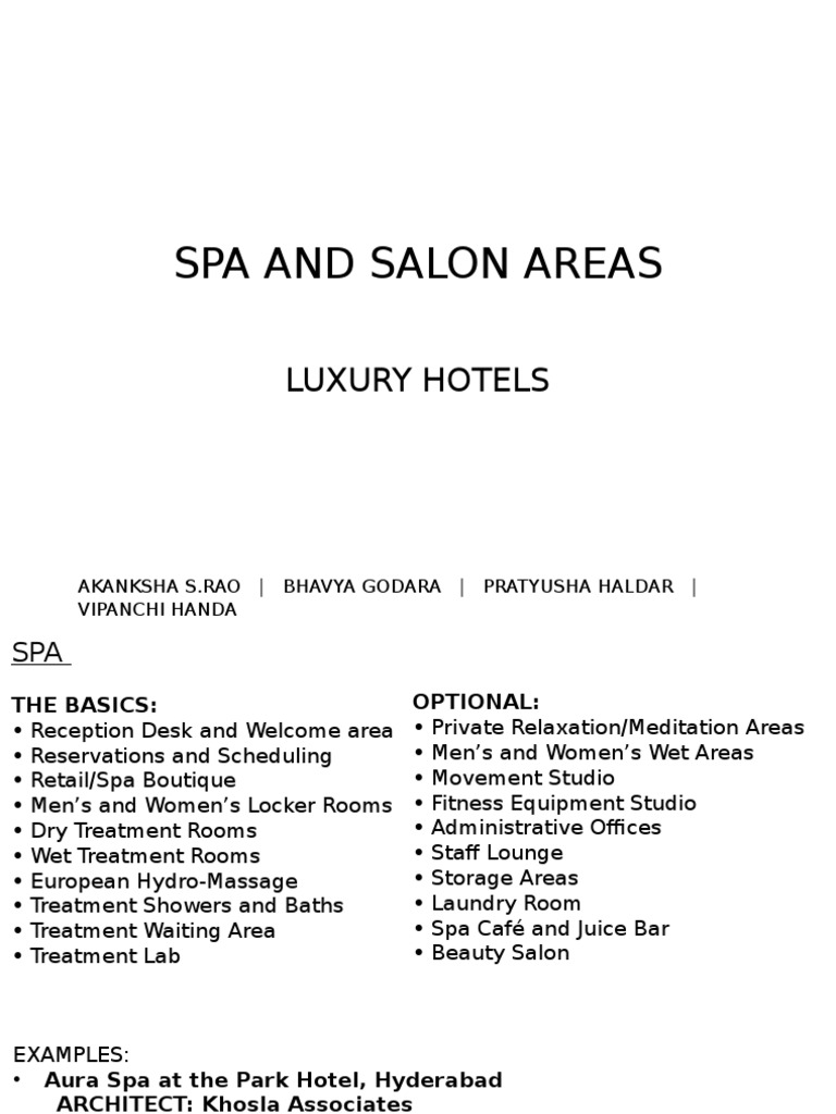 Spa and Salon Areas | PDF | Spa | Door