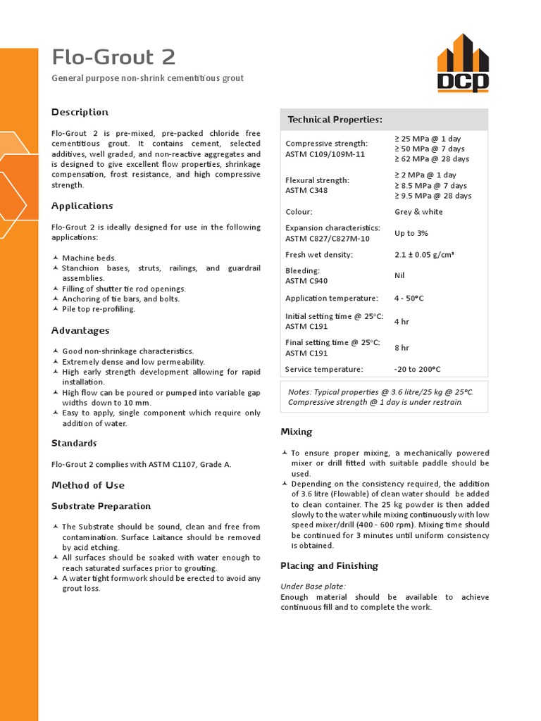 en-GB - Flo-Grout 2.03012016065544 PDF | PDF | Concrete | Manmade Materials