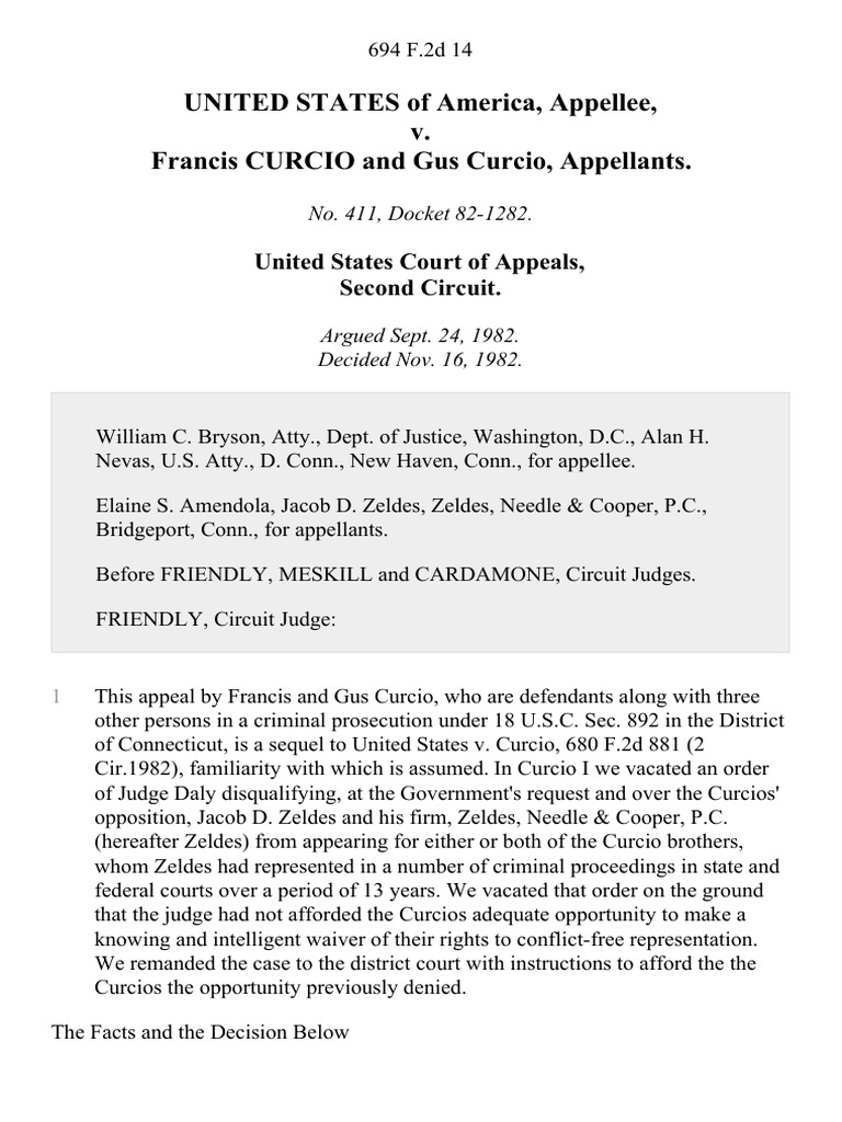 United States v. Francis Curcio and Gus Curcio, 694 F.2d 14, 2d Cir ...