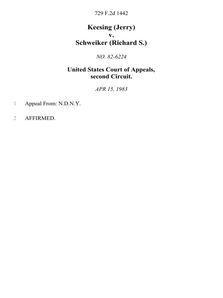 Keesing v. Schweiker Appeal Summary | PDF