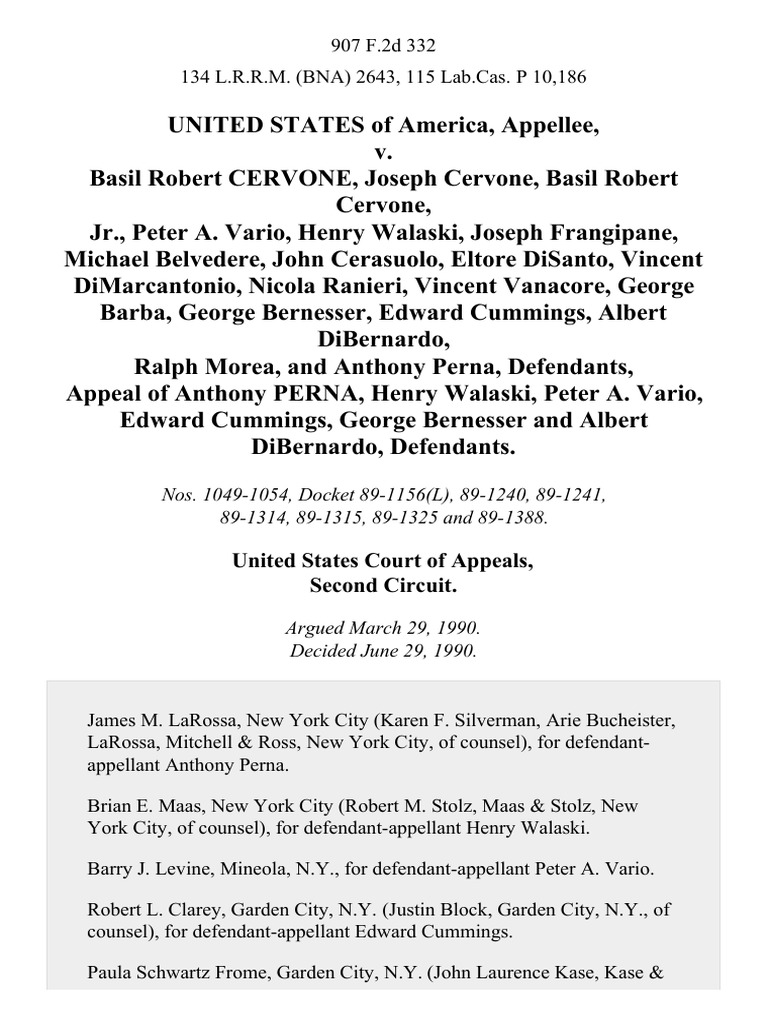 United States v. Basil Robert Cervone, Joseph Cervone, Basil Robert ...