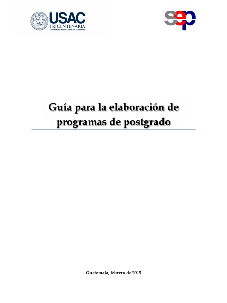 Guía para Programas de Postgrado en Guatemala | PDF | Plan de estudios ...