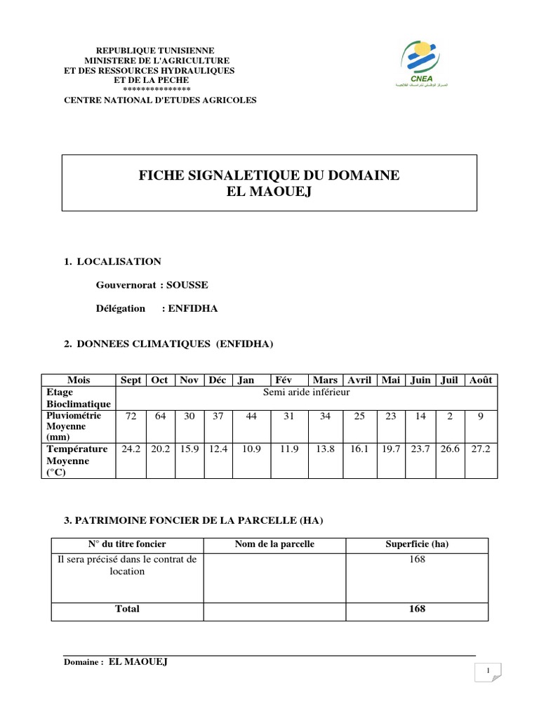 Fiche Smvda El Maouej | PDF | Irrigation | Horticulture et jardinage