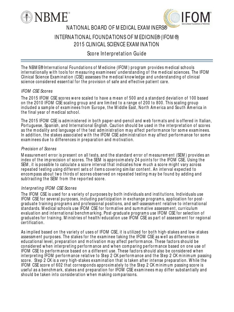 2015 Ifom Cse Sig English | PDF | United States Medical Licensing ...