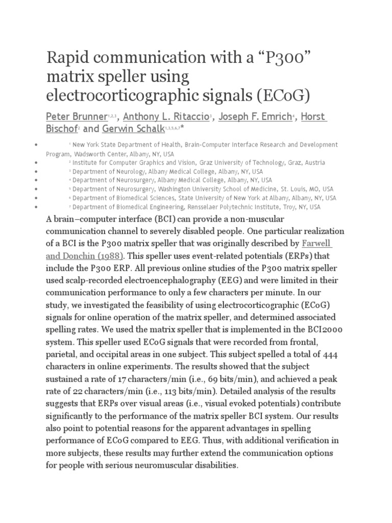 Rapid Communication With A | Download Free PDF | Event Related ...