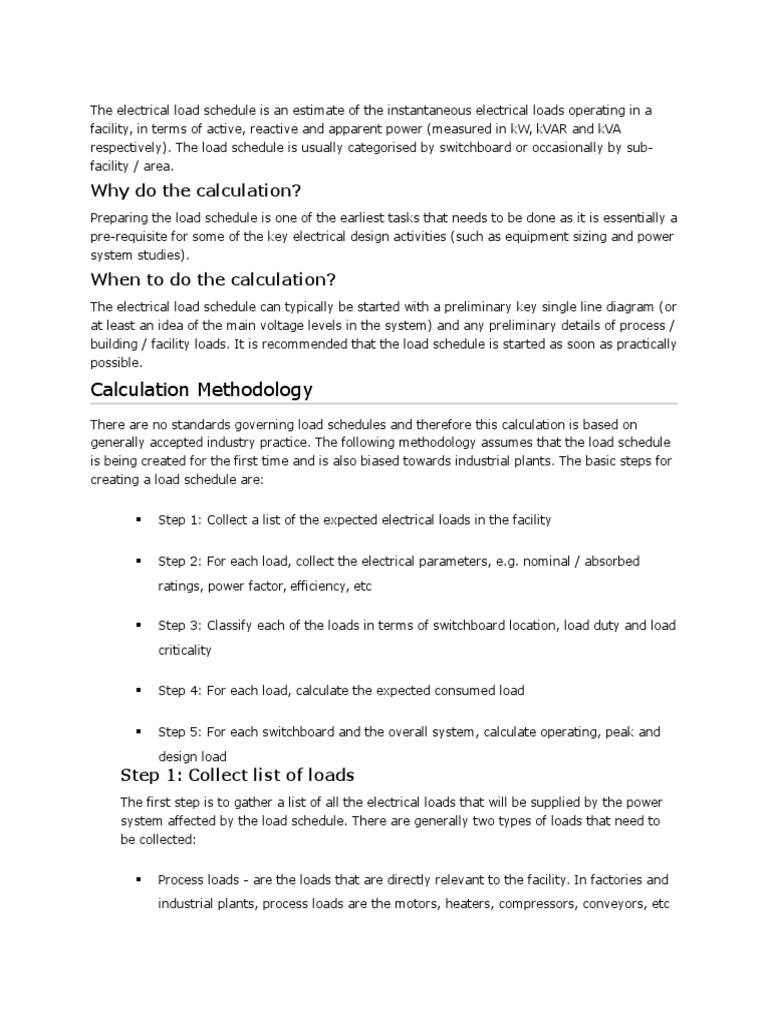 Load Schedule Calculation | PDF | Engines | Hvac