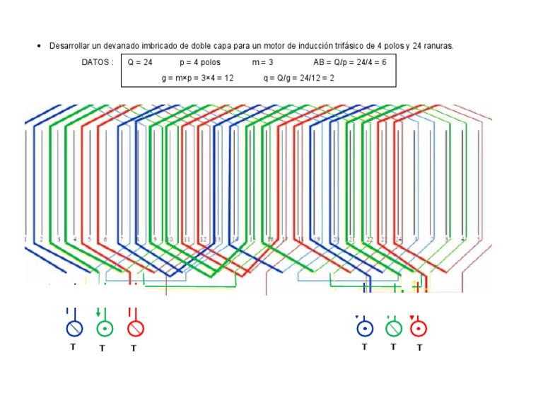 Devanado Imbricado para Motor Trifásico | PDF