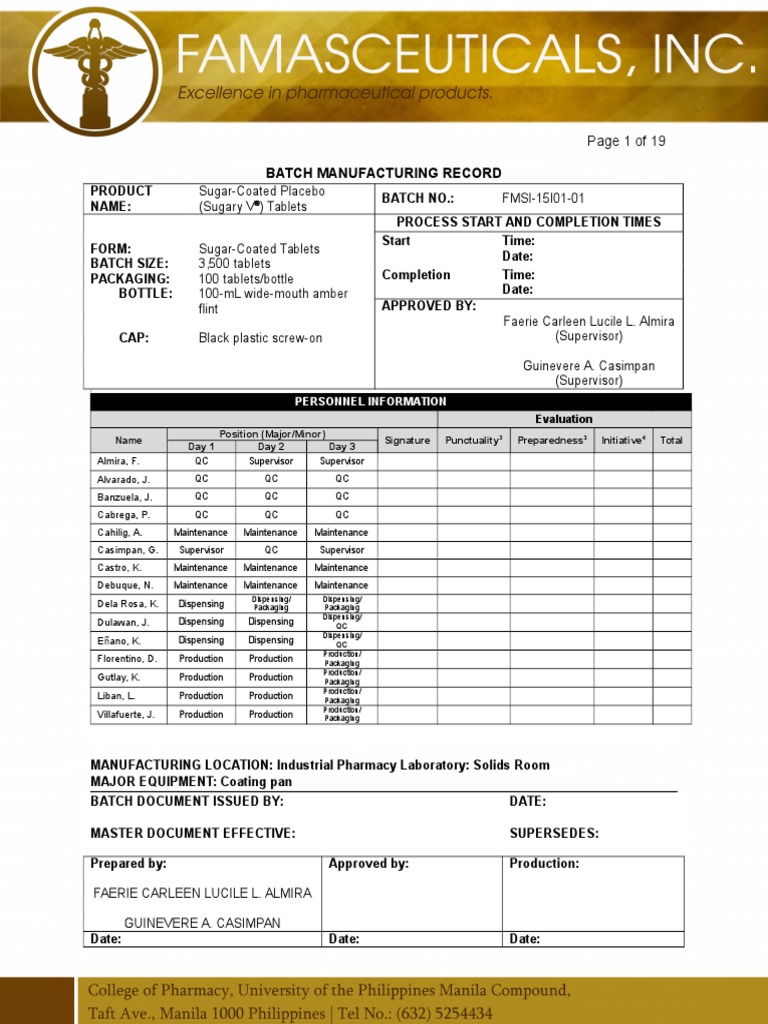 BMR Sugar Coated Placebo Tablets | Download Free PDF | Tablet (Pharmacy ...