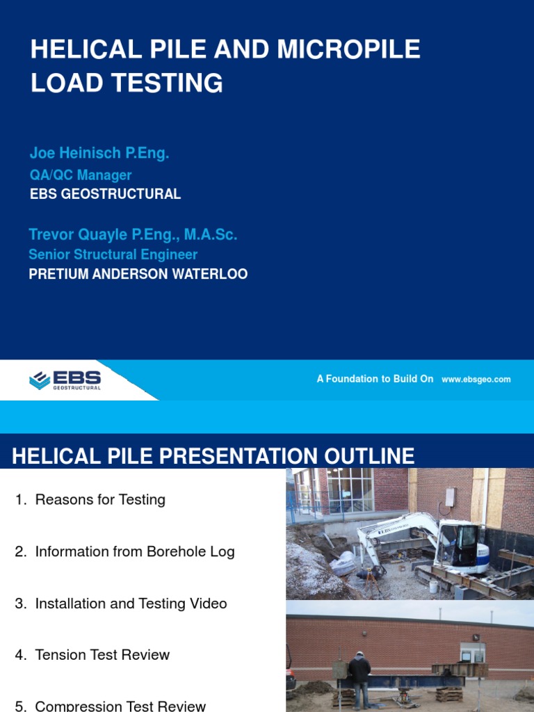 5. Helical Pile and Micropile Load Testing | Deep Foundation ...