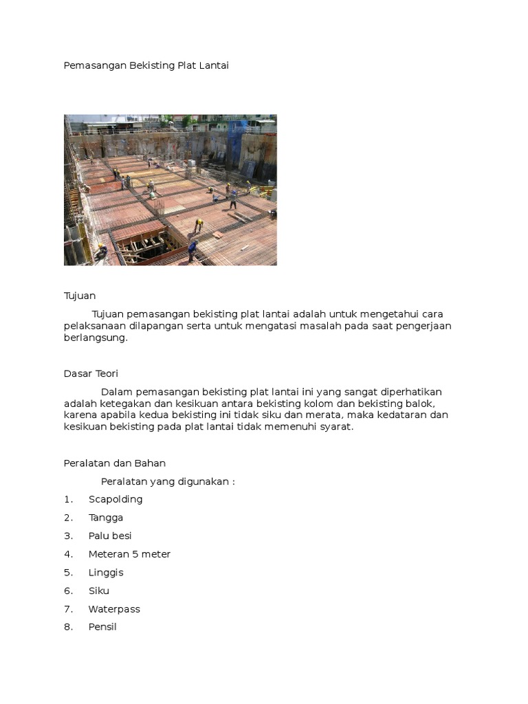 Pemasangan Bekisting Plat Lantai2