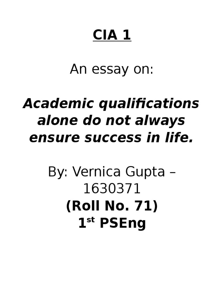 Ad Eng Academic Qual Do Nnbjbjbot Ensure Success CIA1 | PDF