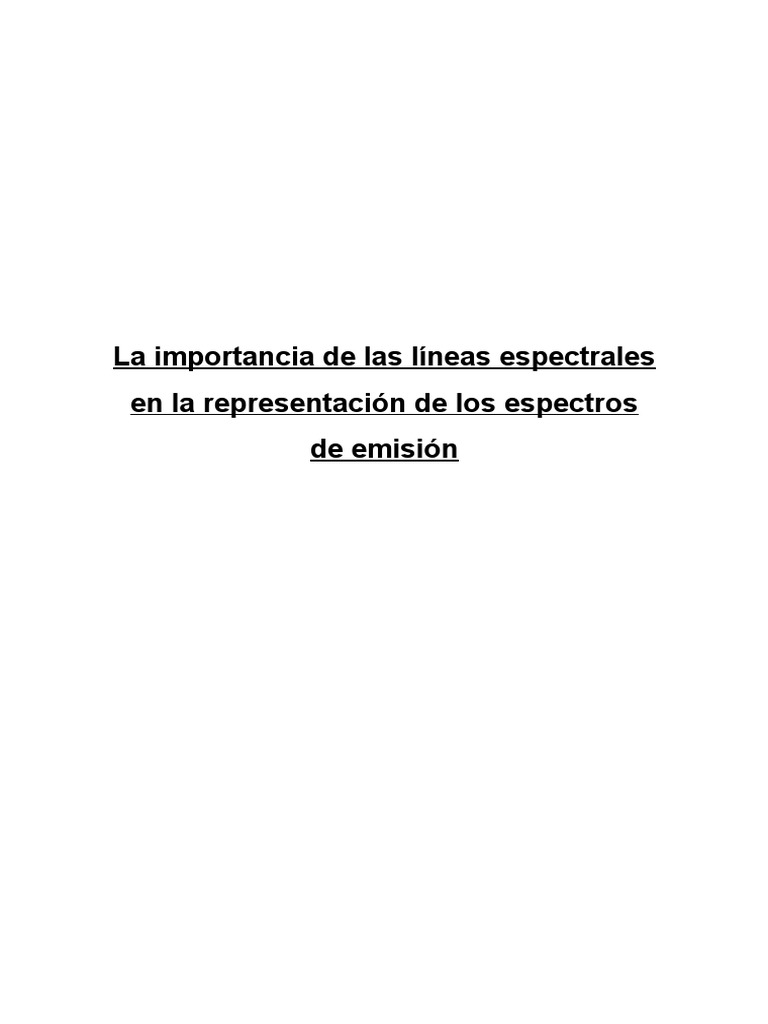 La Importancia de Las Líneas Espectrales en La Representación de Los ...