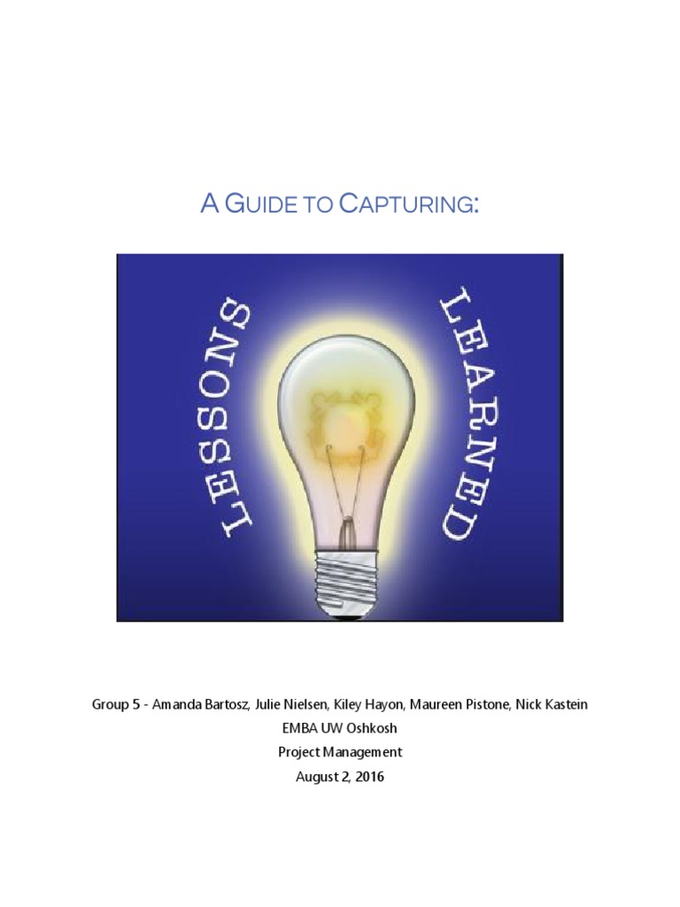 A Guide To Capturing Lessons Learned | Download Free PDF | Share Point ...
