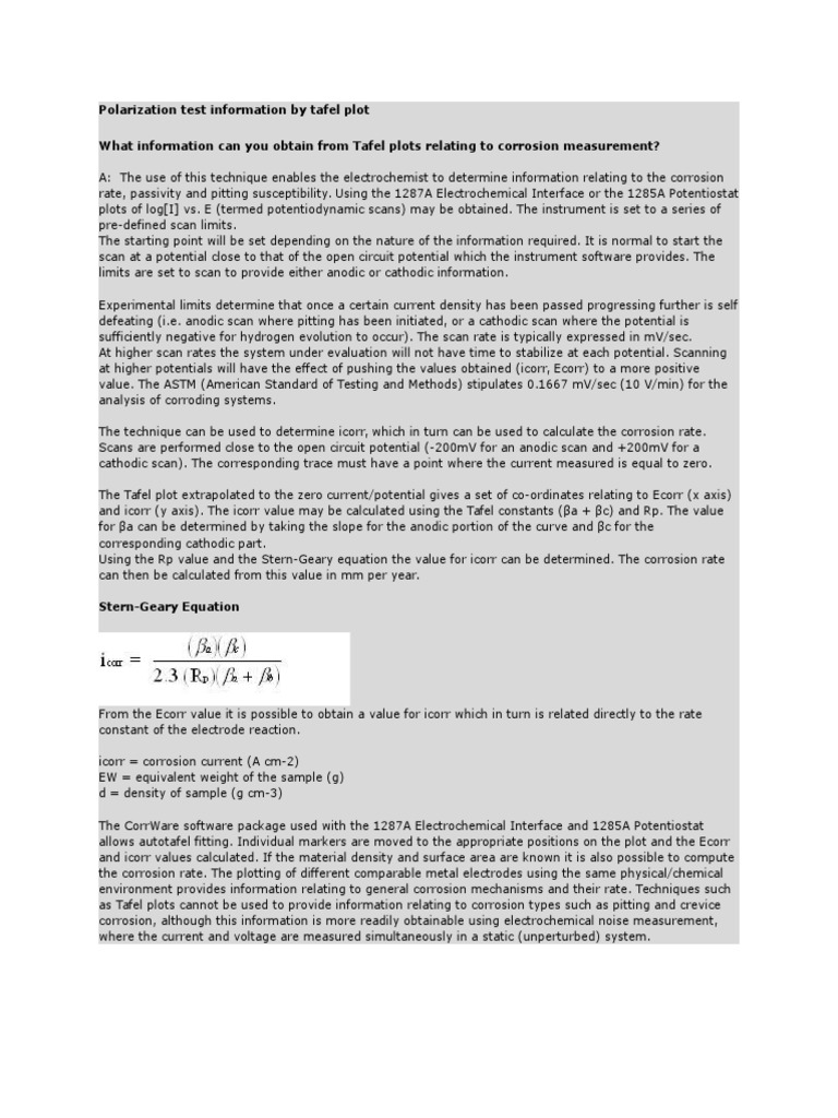 Polarization Test | PDF | Corrosion | Electrochemistry