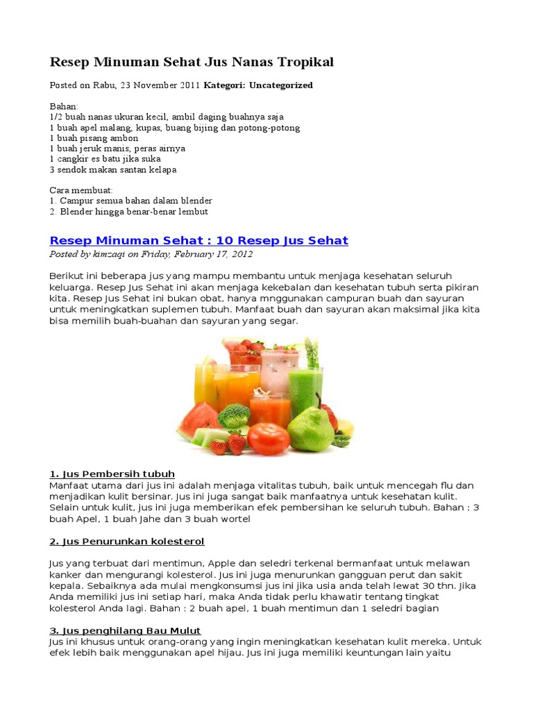 Resep - Minuman Sehat | PDF