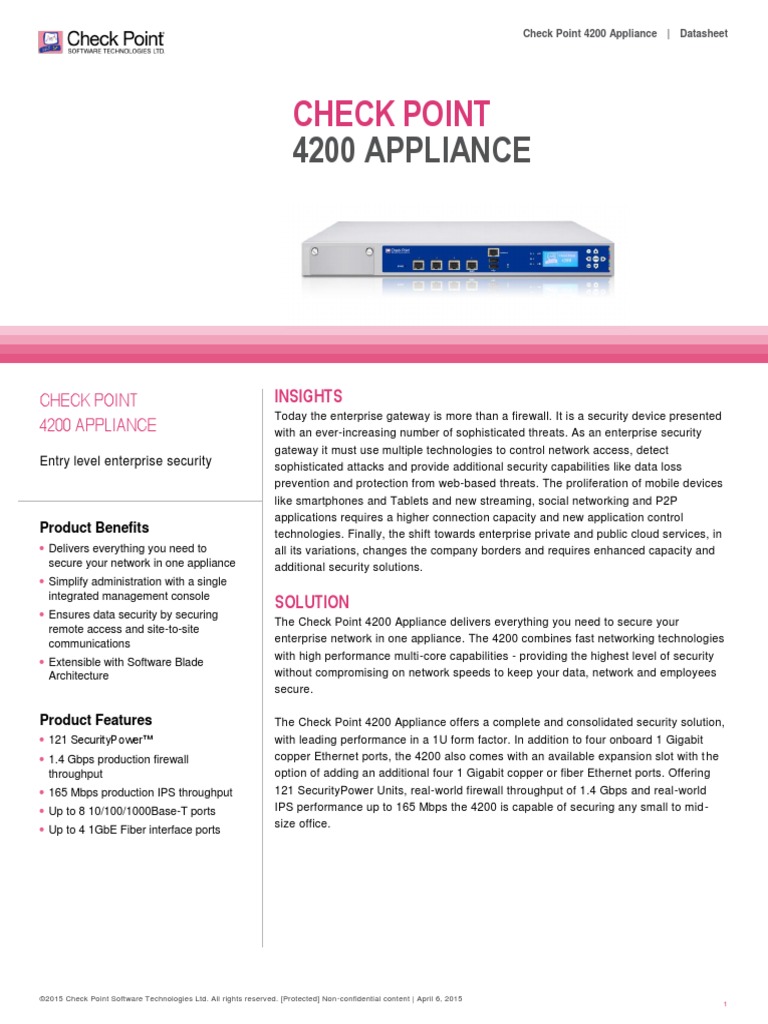 Checkpoint 4200 Appliance Cheatsheet | PDF | Virtual Private Network ...