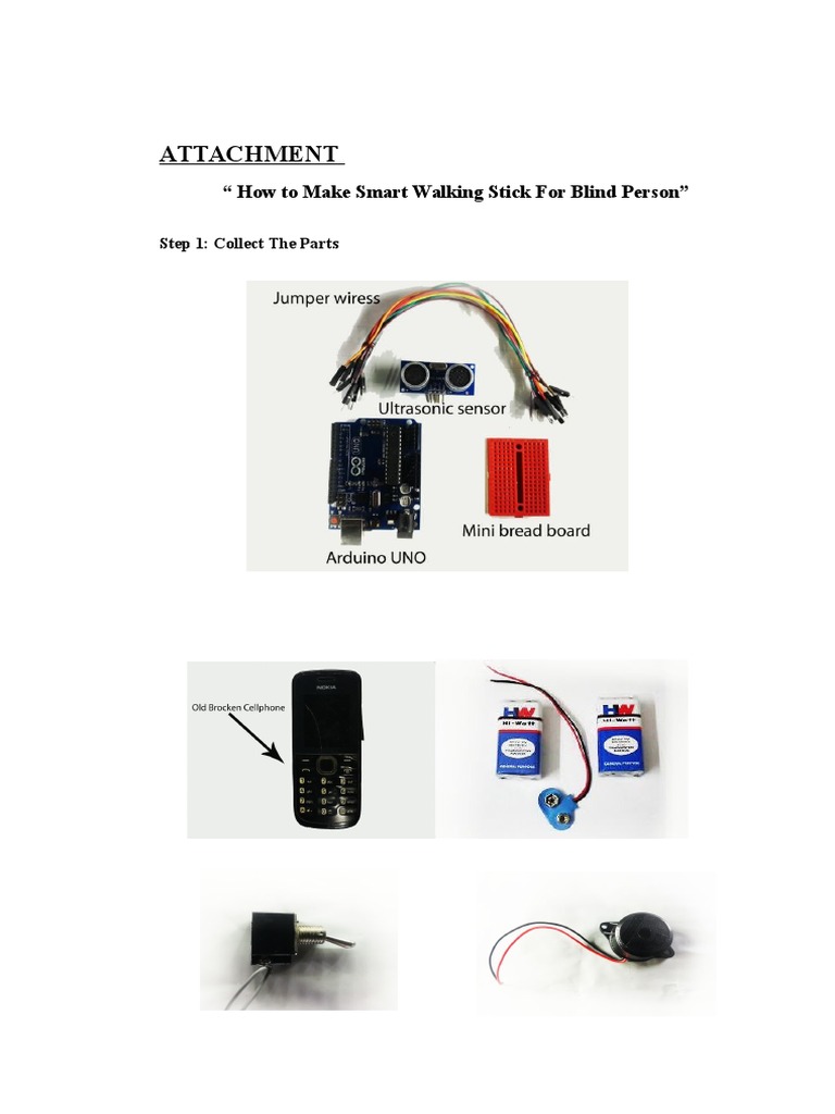 Attachment: " How To Make Smart Walking Stick For Blind Person" | PDF ...