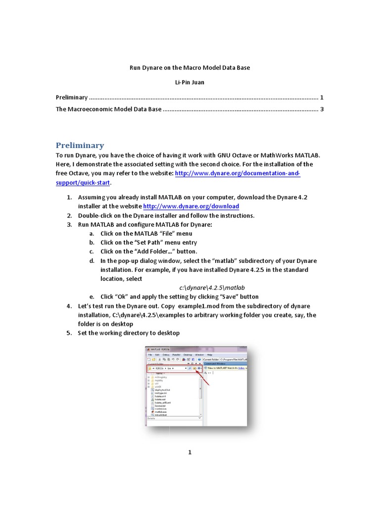 Tutorial Dynare | PDF | Matlab | Computer Data