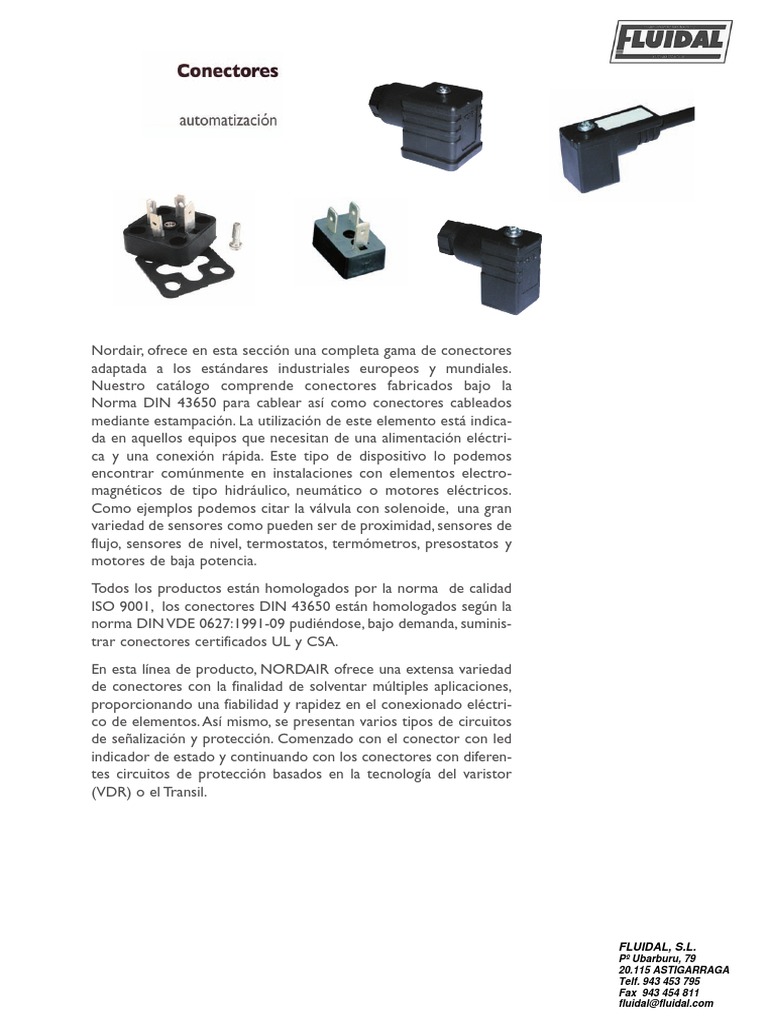 CONECTORES para Electrovalvulas | PDF | Resistencia Eléctrica y ...